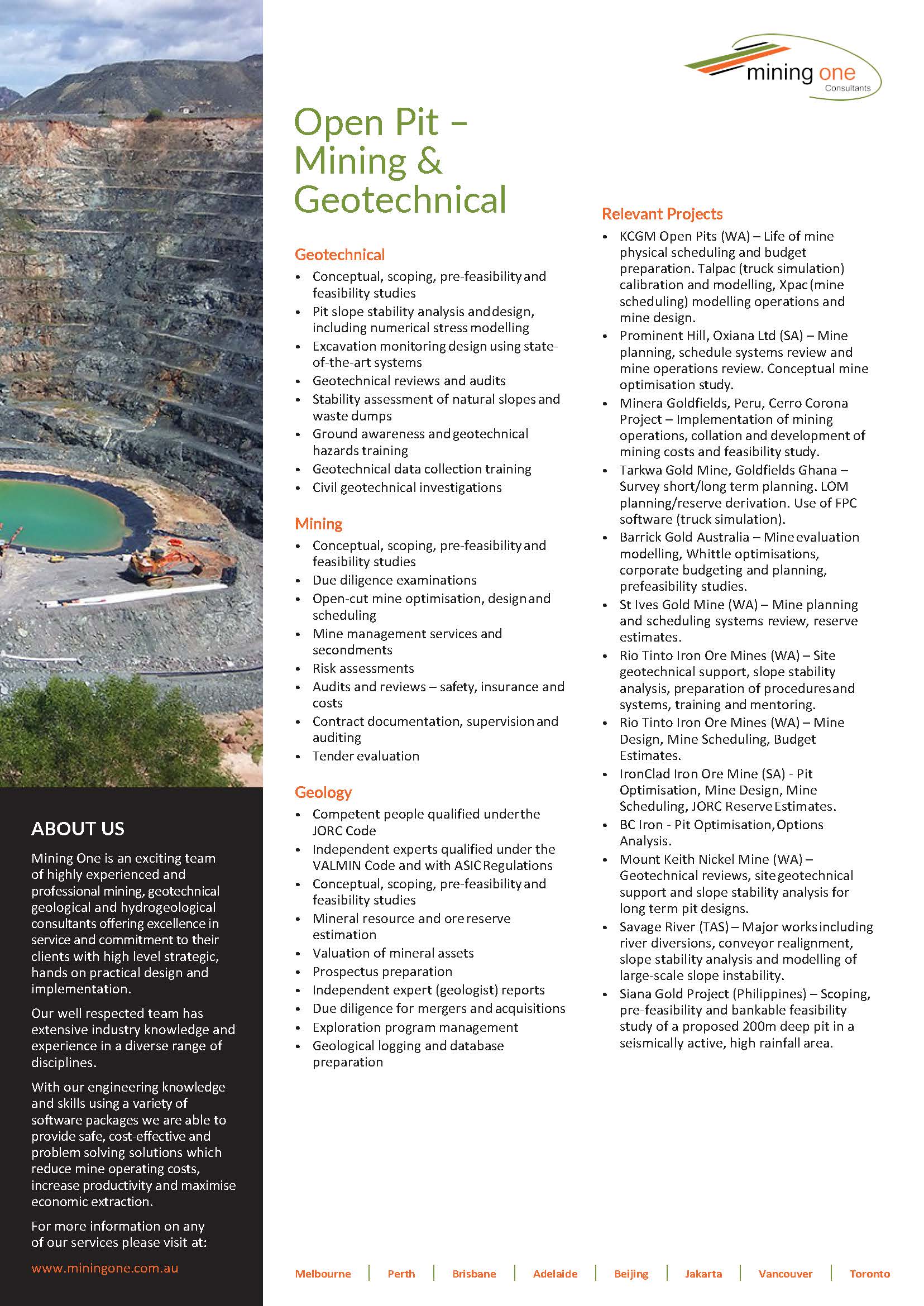 Technical Papers - Mining One